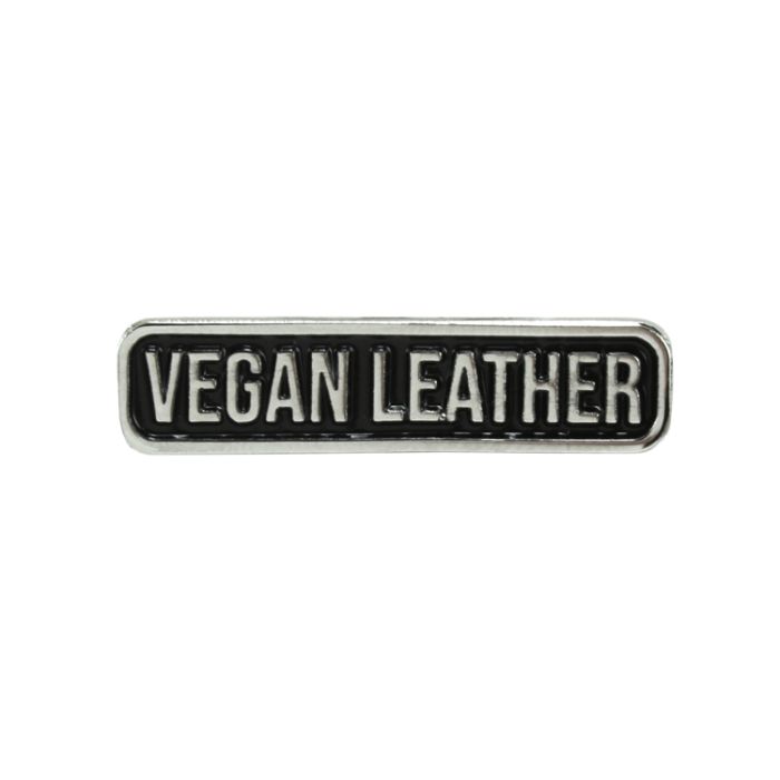 Vegan Leather Lapel Pin (Black-and-Silver)